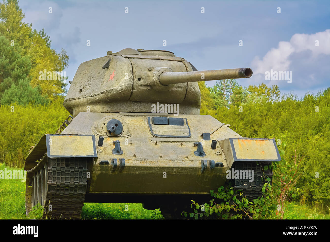 Tank on the Battle Field Stock Photo - Alamy