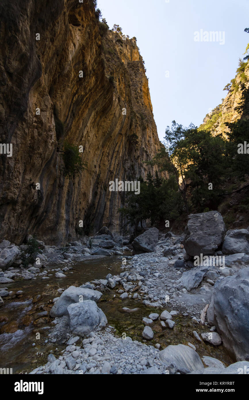 Samaria Gorge. The bed of a mountain river. Crete. Greece Stock Photo ...