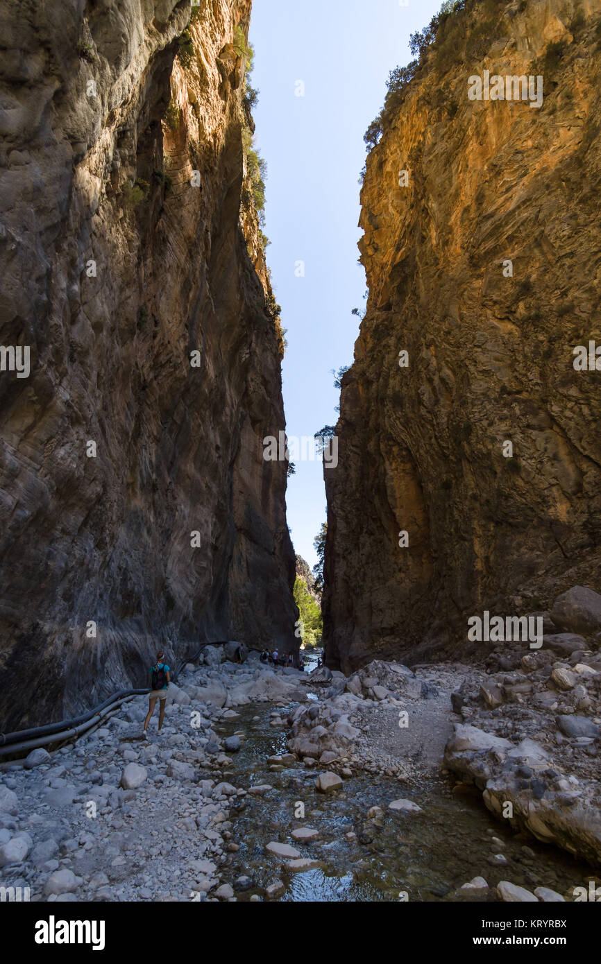 Samaria Gorge. The bed of a mountain river. Crete. Greece Stock Photo ...