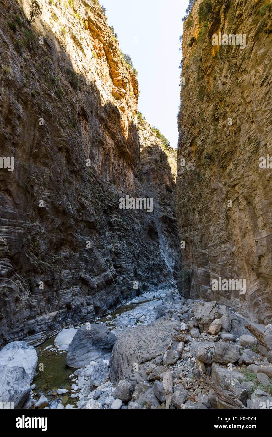 Samaria Gorge. The bed of a mountain river. Crete. Greece Stock Photo ...
