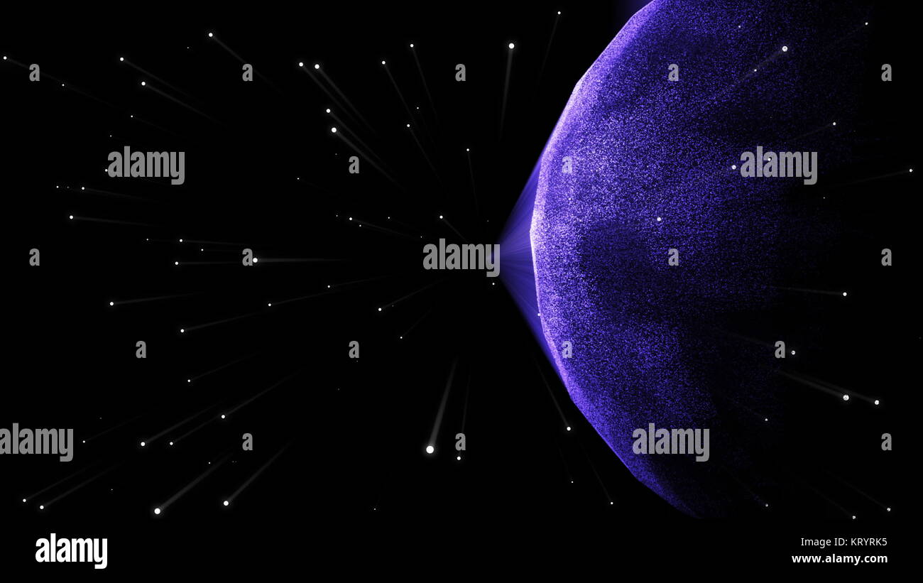 Futuristic planet in the galaxy with stars Stock Photo - Alamy