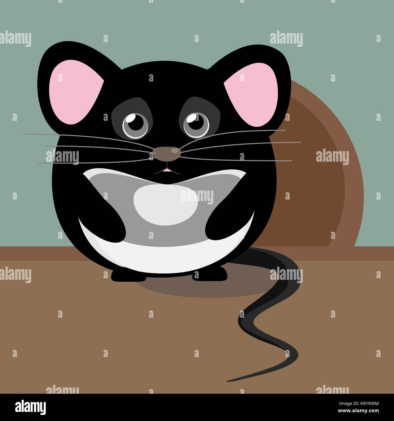 Abstract cute gray sad mouse. Nice character for kids illustration ...