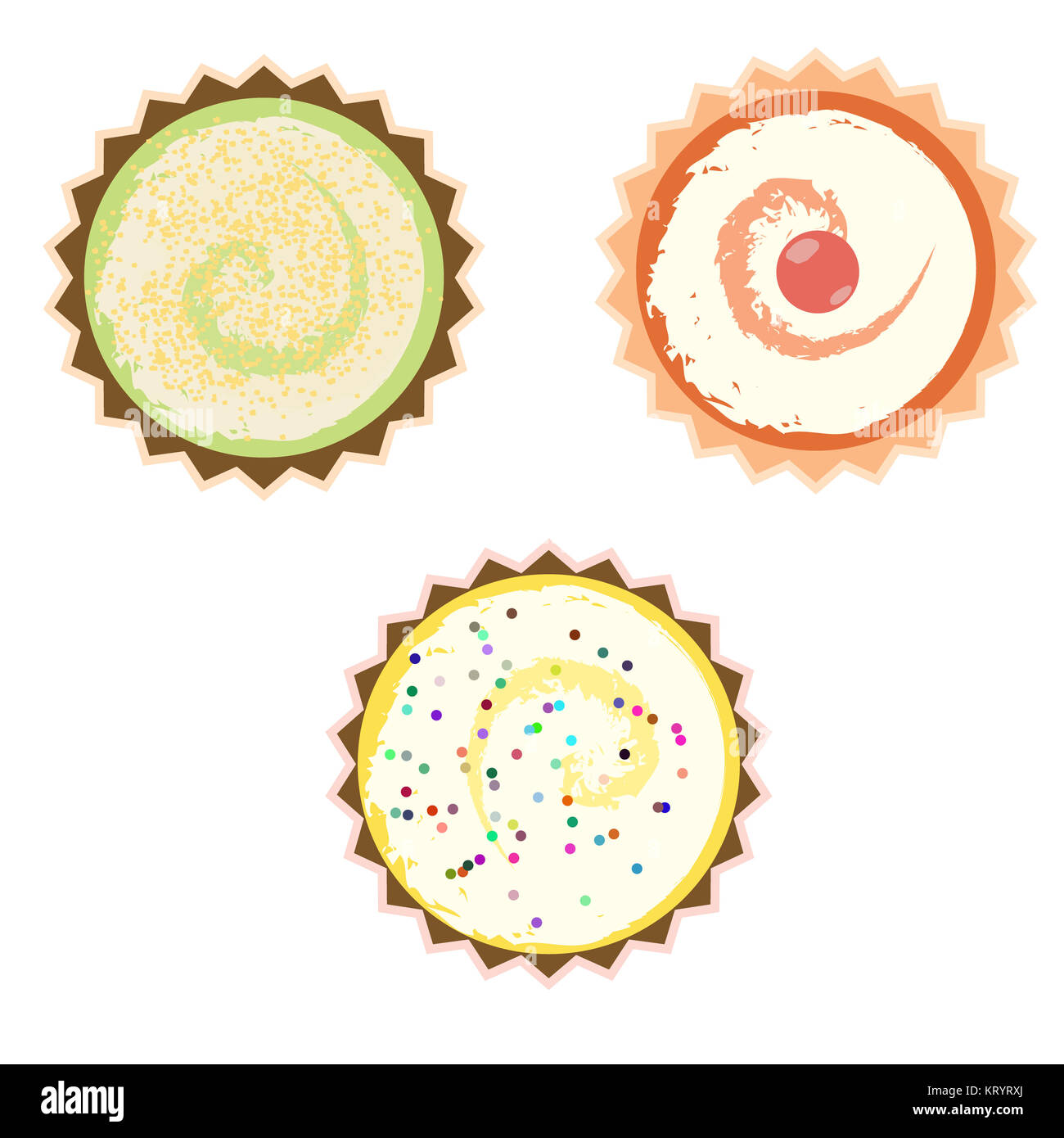 Set berry chocolate cakes Cut Out Stock Images & Pictures - Alamy