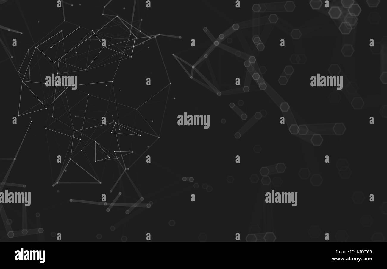 Abstract polygonal space low poly dark background, 3d rendering Stock ...
