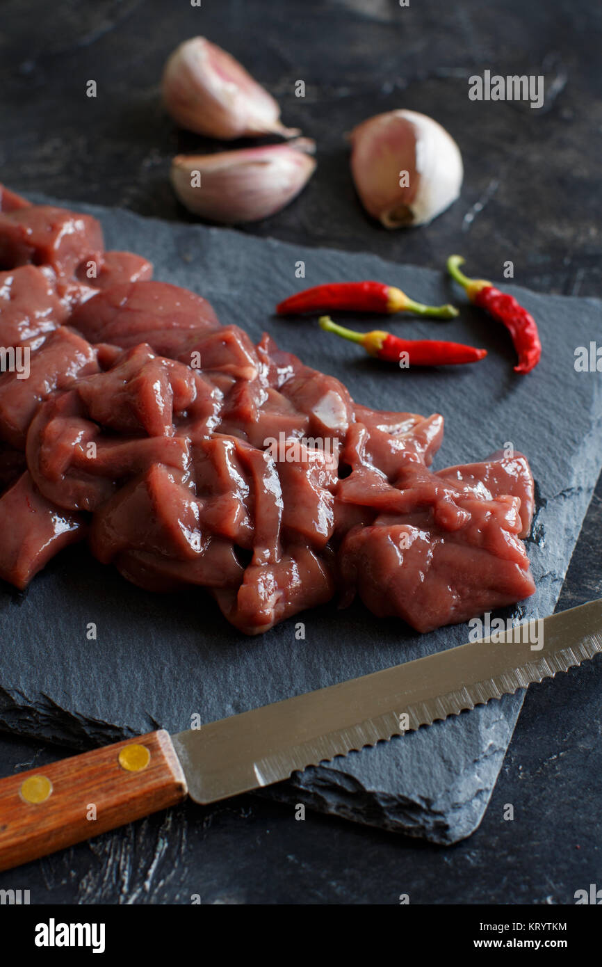 Raw beef liver Stock Photo - Alamy