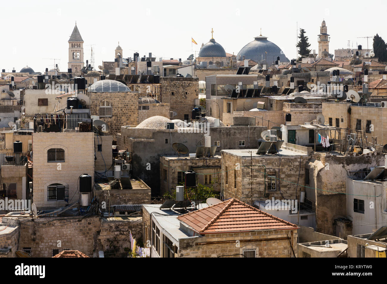 Altstadt von Jerusalem mit Grabeskirche, Israel, Old City of Jerusalem with the Church of the ...