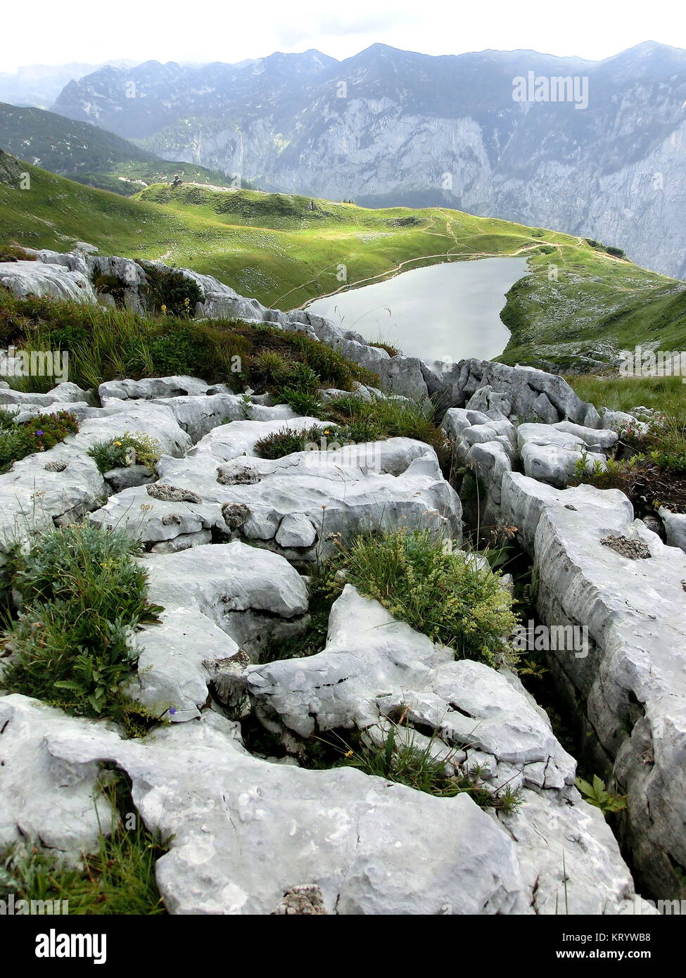 stone path at loser in front of lake Stock Photo - Alamy