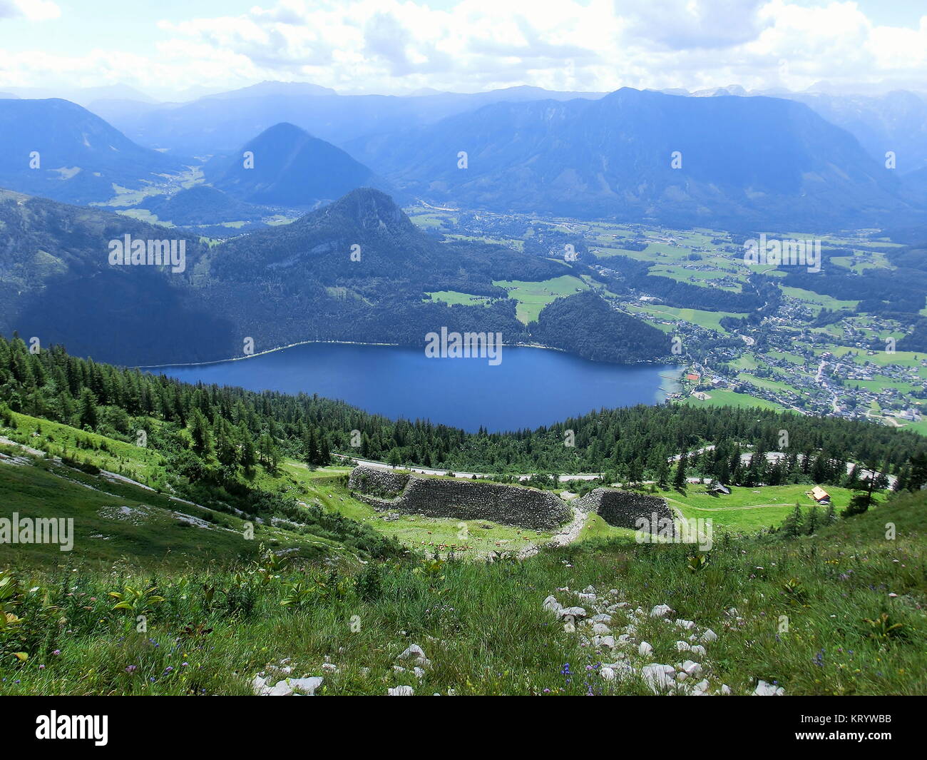 altaussee lake from above Stock Photo - Alamy