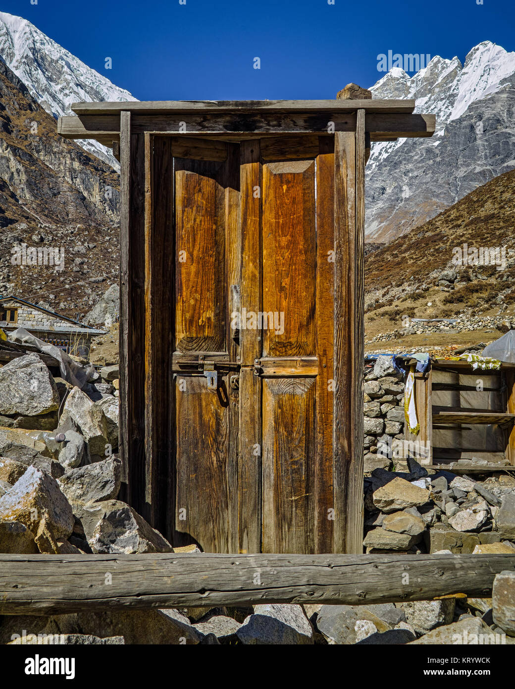 old front door survived the earthquake,not the house Stock Photo - Alamy