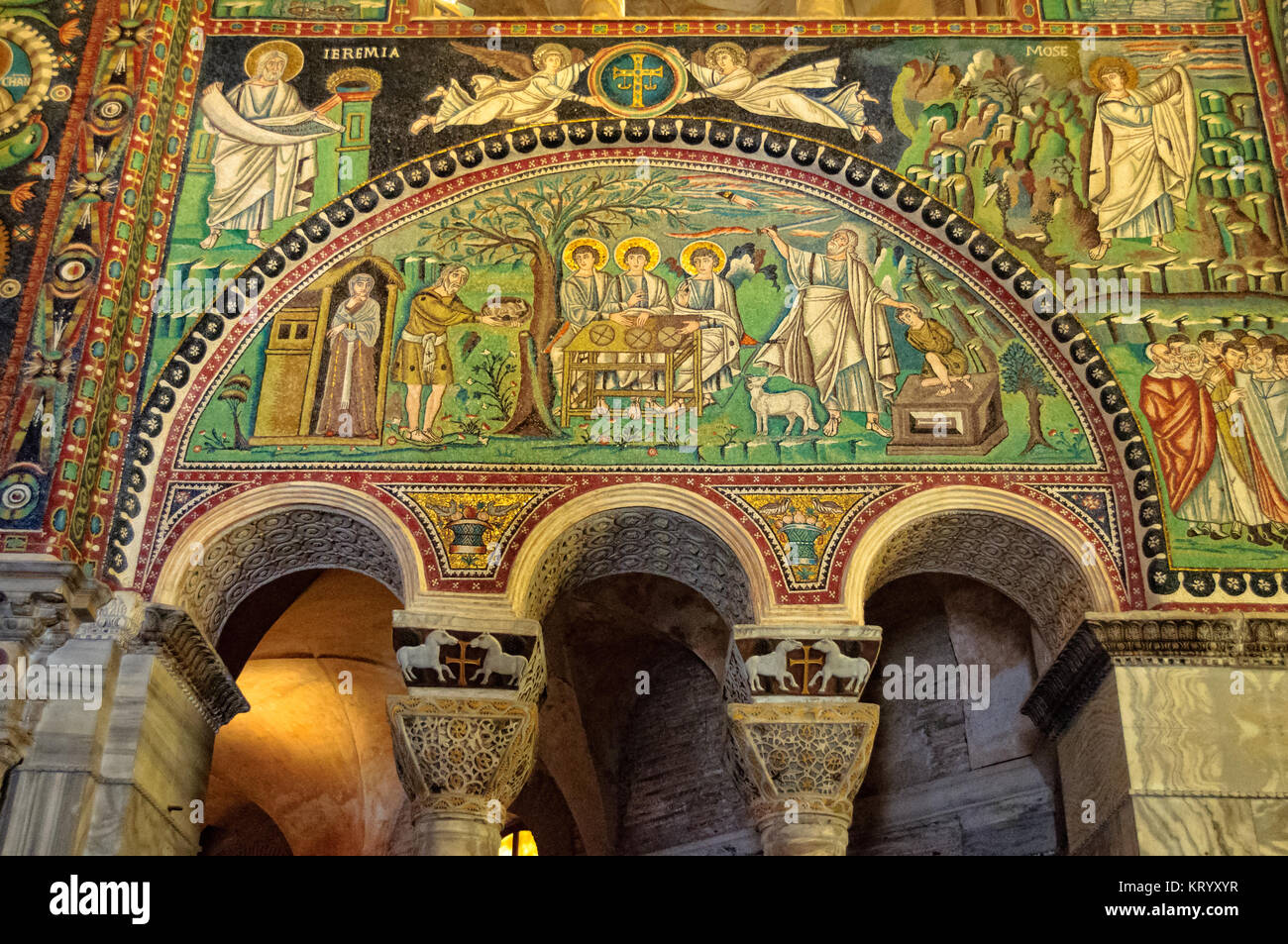 Beautiful Byzantine mosaics in the 6th century church of San Vitale ...