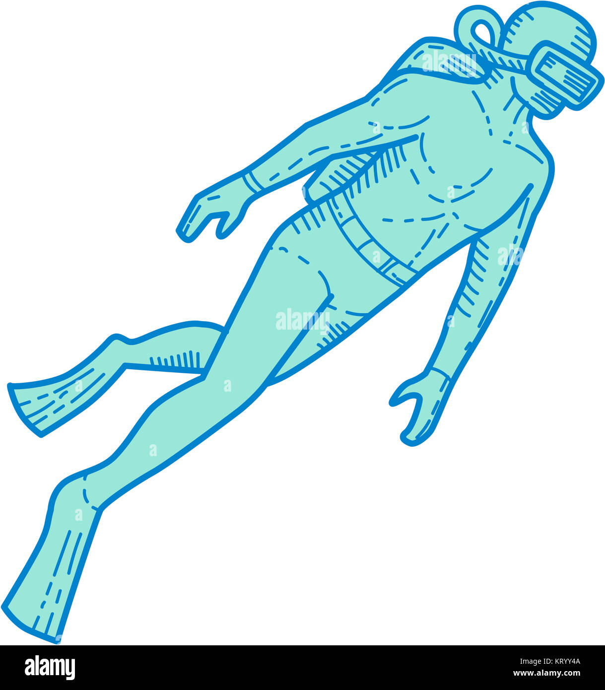 Scuba diver drawing hi-res stock photography and images - Alamy