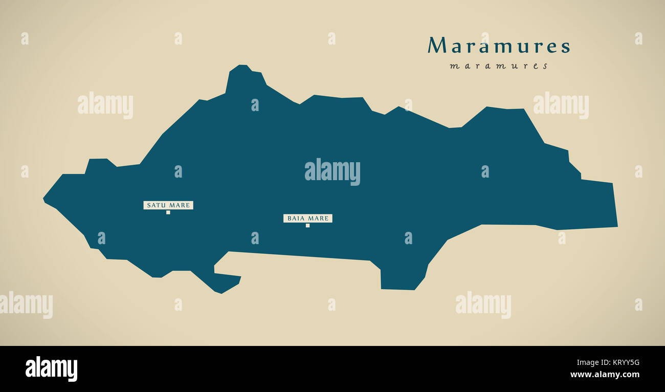 Modern Map - Maramures Romania RO illustration Stock Photo - Alamy