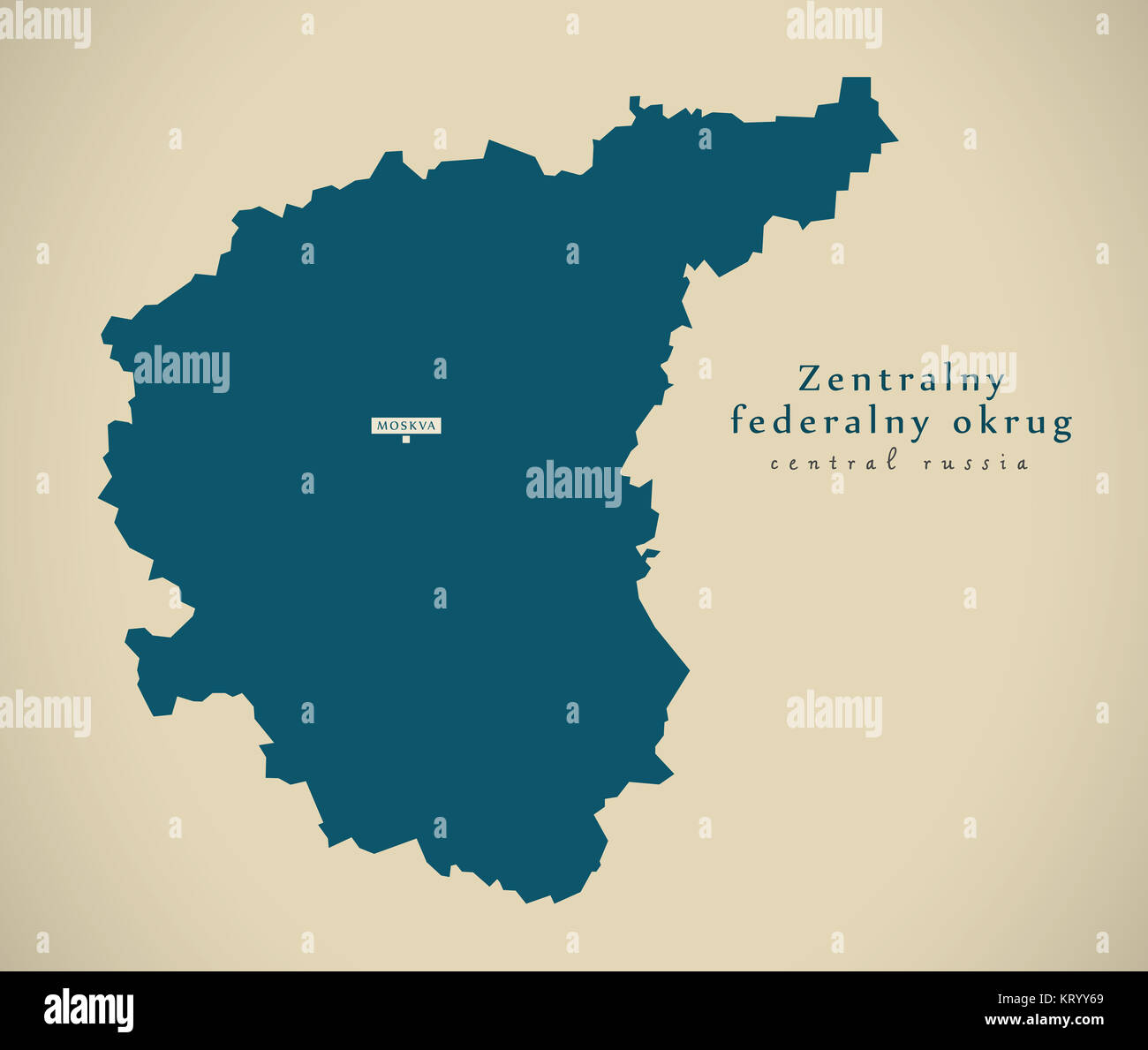 Modern Map - Zentralny federalny okrug Russia RU illustration Stock ...