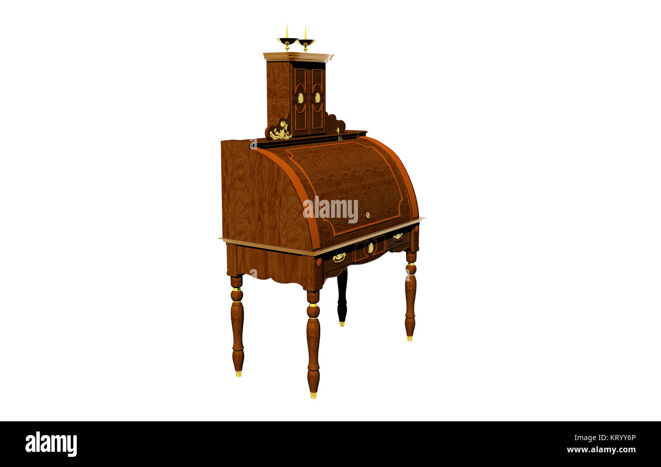 Antique secretary desk Cut Out Stock Images & Pictures - Alamy
