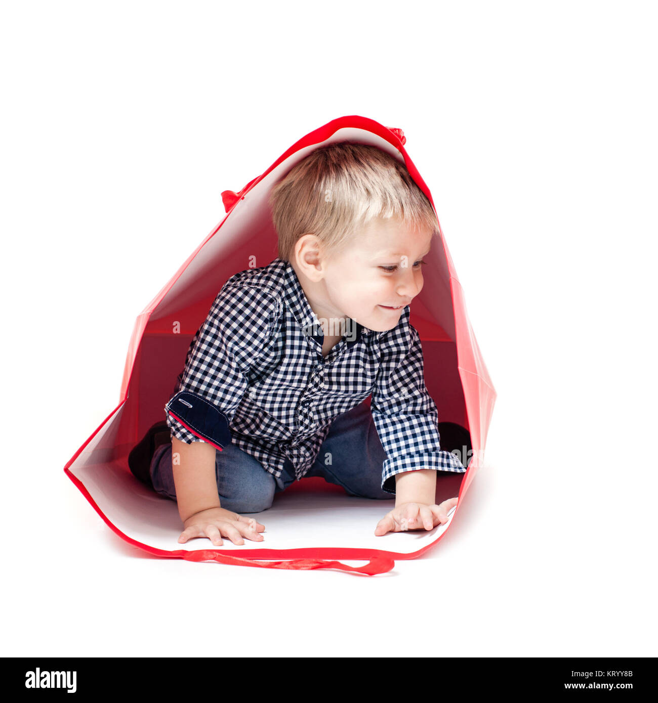 The boy inside packet Stock Photo - Alamy