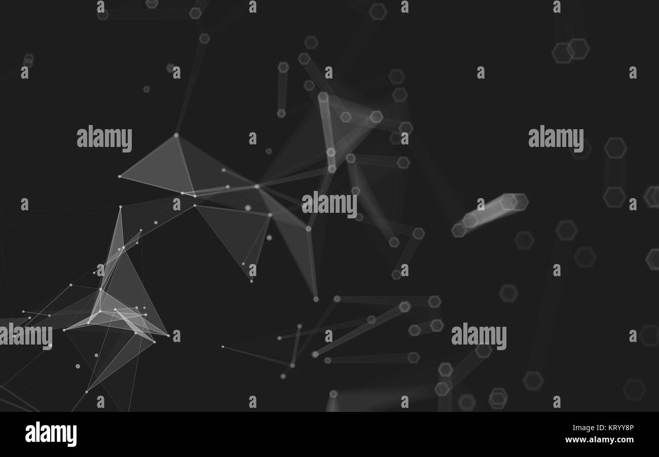 Abstract polygonal space low poly dark background, 3d rendering Stock ...