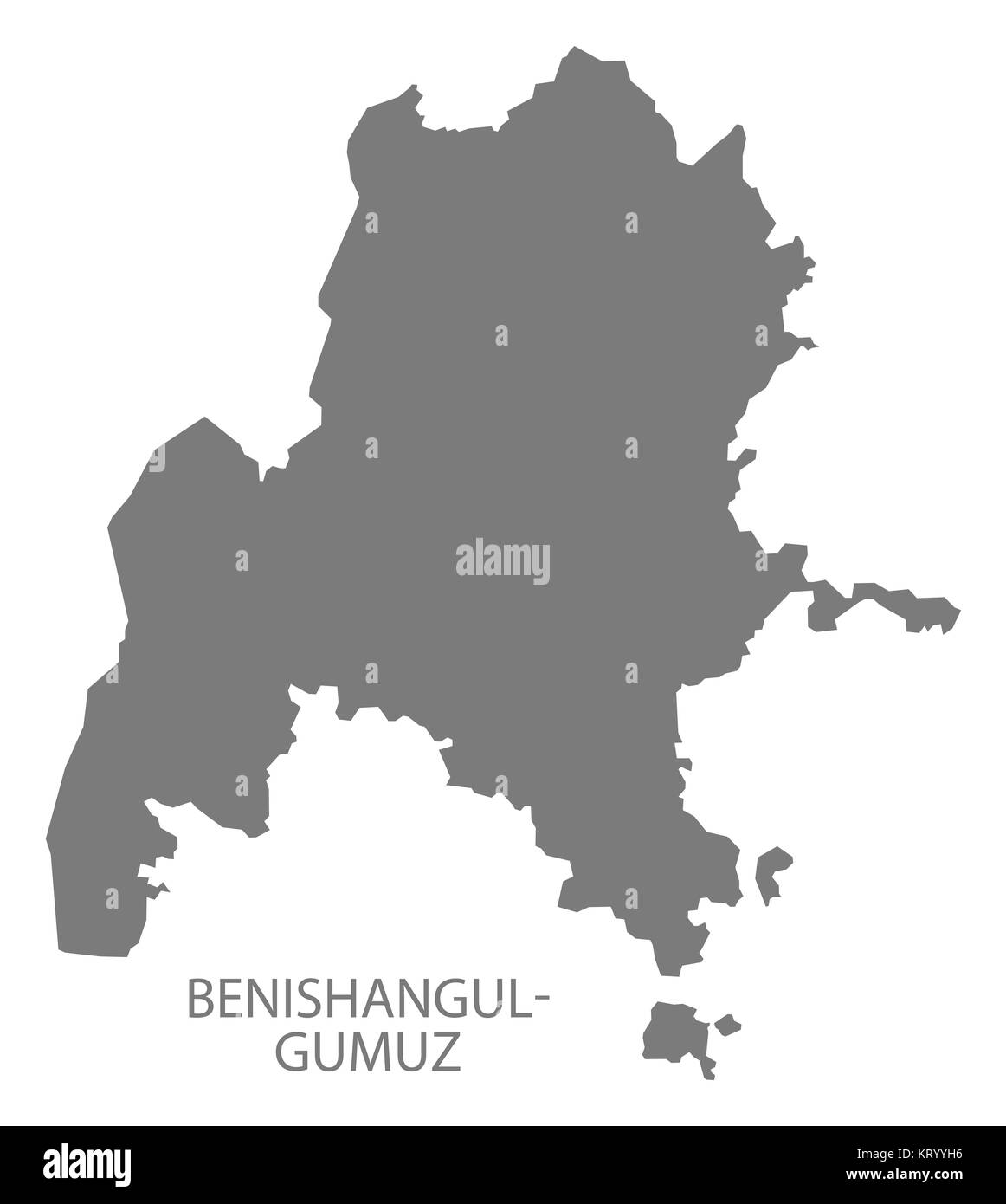 Benishangul-Gumuz Ethiopia Map grey Stock Photo - Alamy