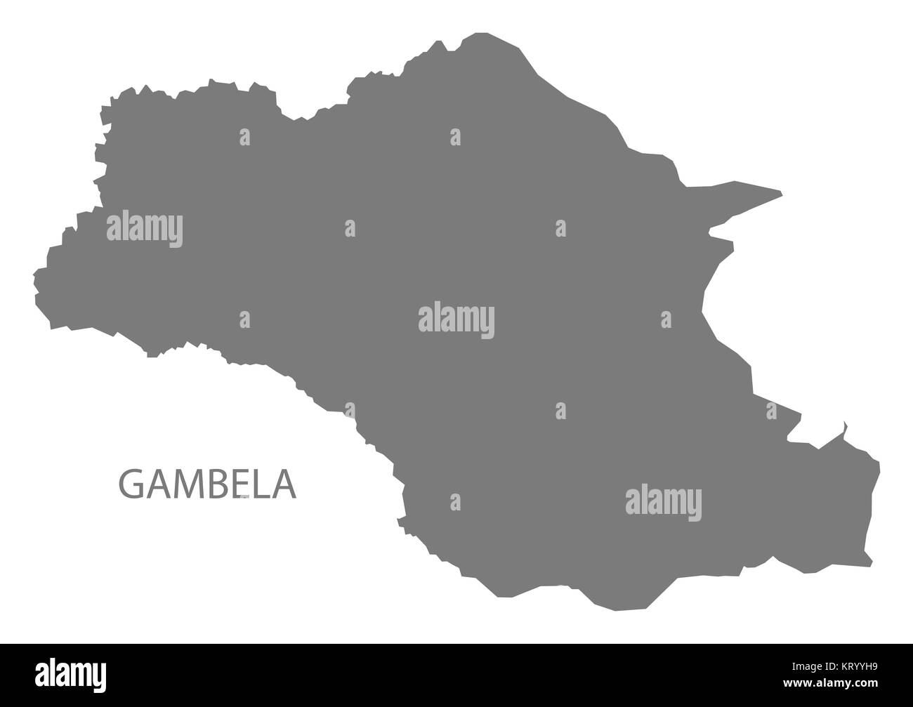 Gambela Ethiopia Map grey Stock Photo - Alamy