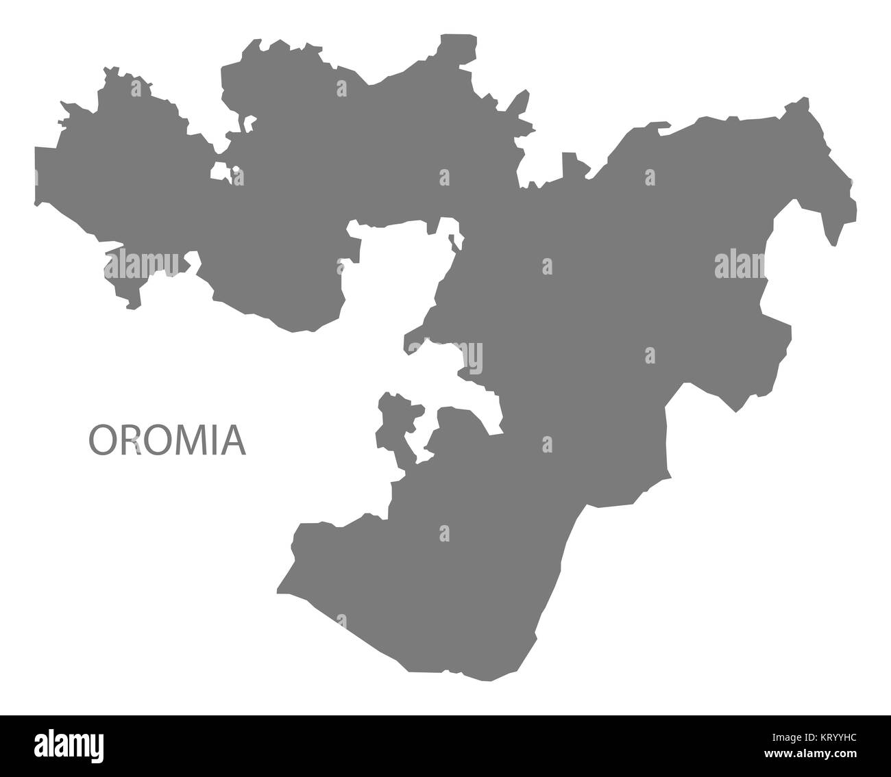 Oromia Ethiopia Map grey Stock Photo - Alamy