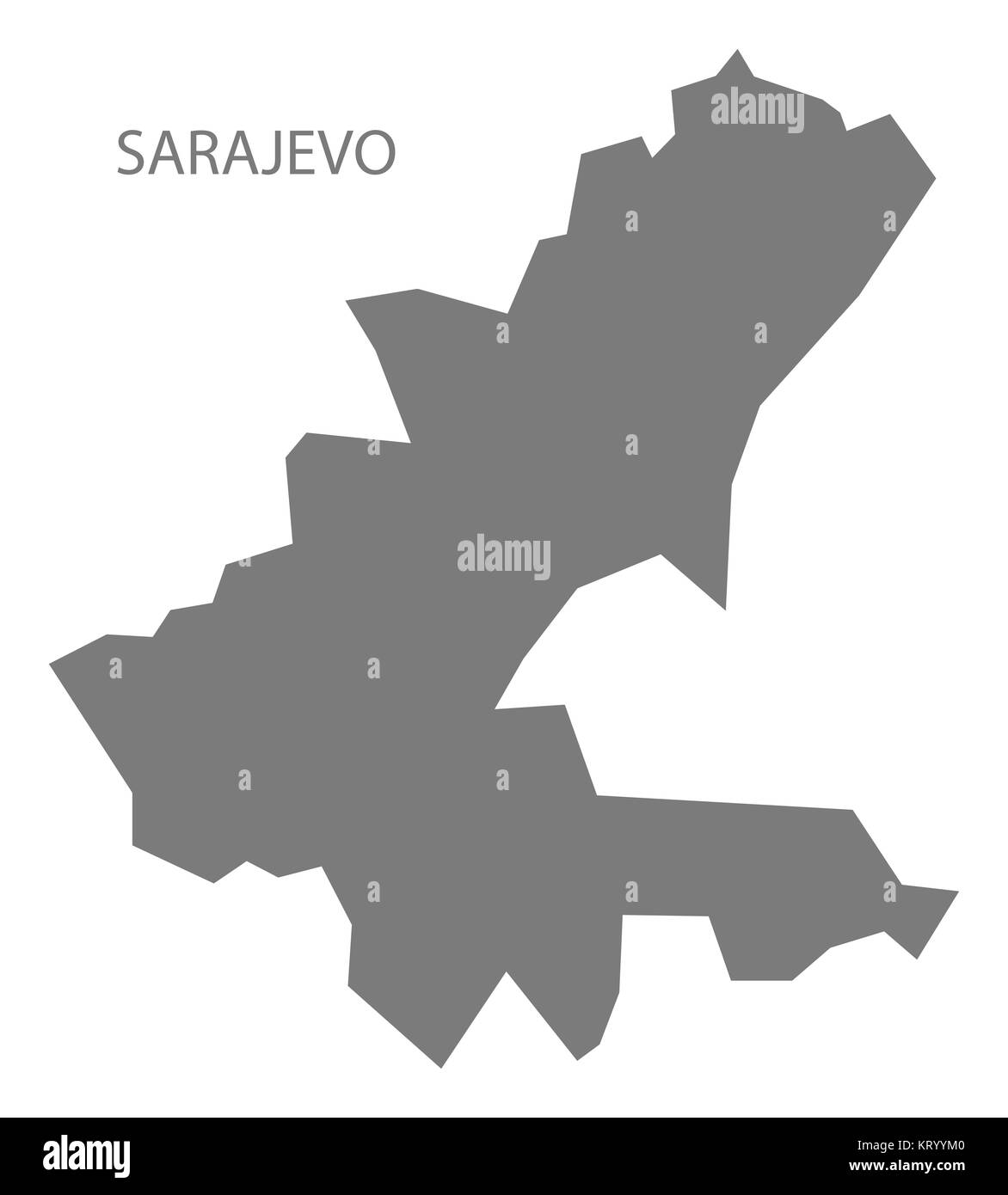 Sarajevo Bosnia and Herzegovina Map grey Stock Photo - Alamy