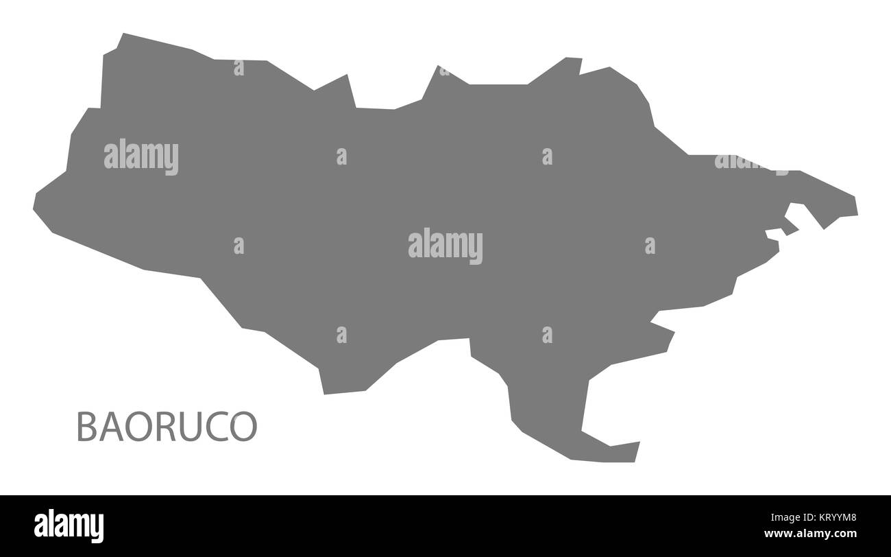 Baoruco Dominican Republic Map grey Stock Photo - Alamy