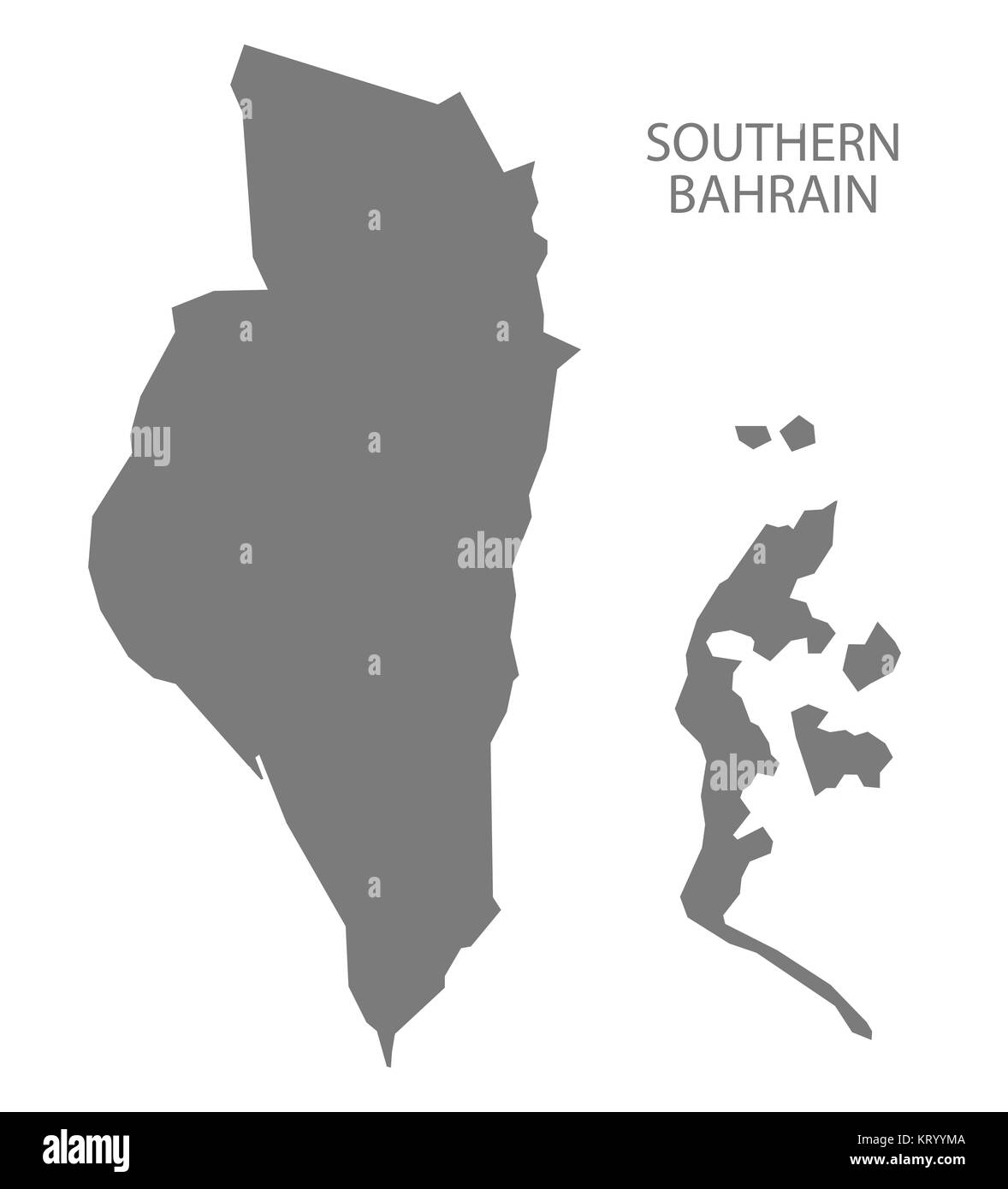Southern Bahrain Map grey Stock Photo - Alamy
