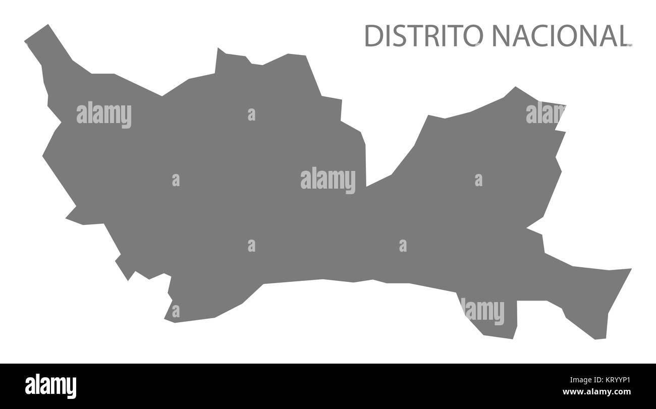 Distrito Nacional Dominican Republic Map grey Stock Photo - Alamy