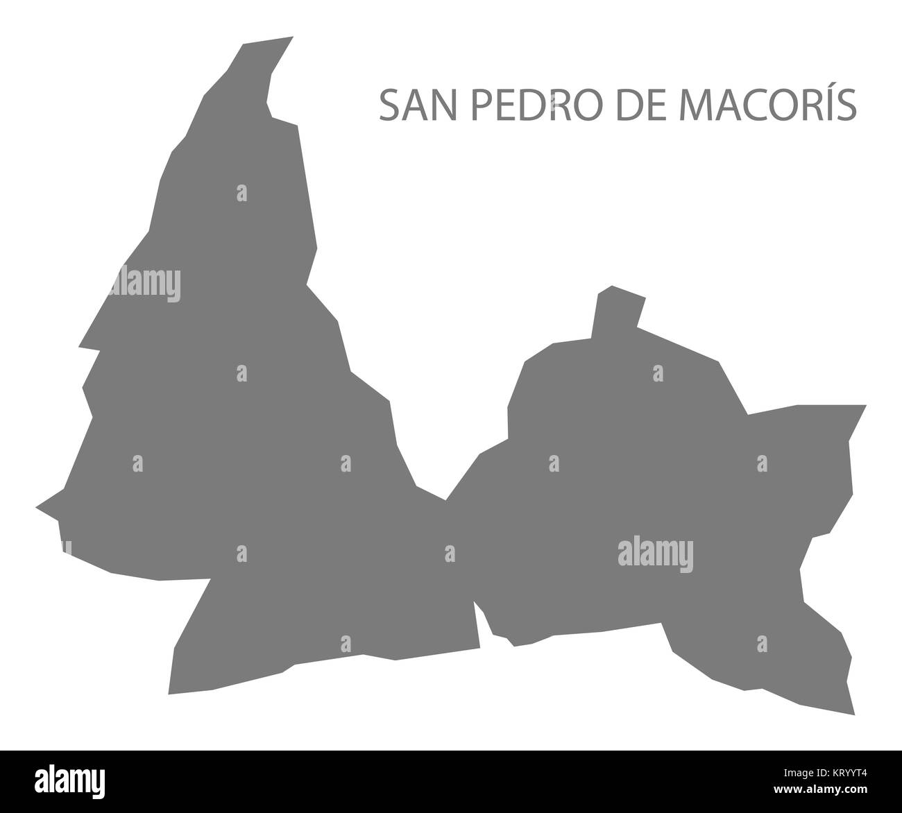San Pedro de Macoris Dominican Republic Map grey Stock Photo - Alamy