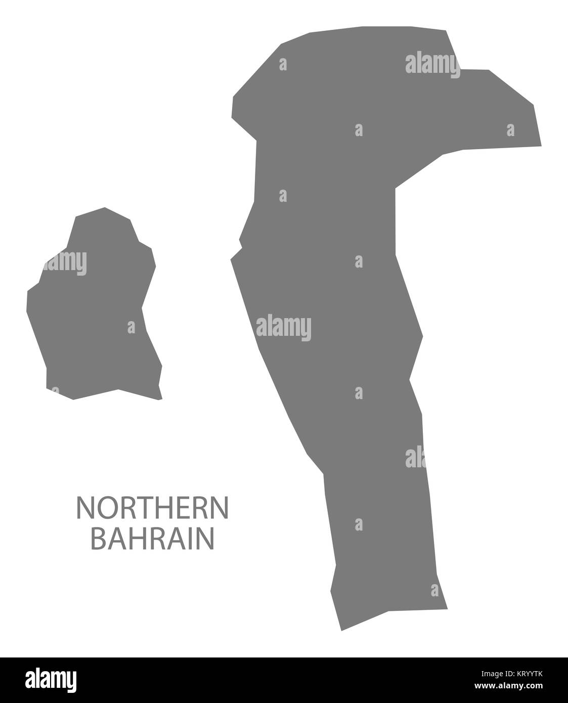 Northern Bahrain Map grey Stock Photo - Alamy