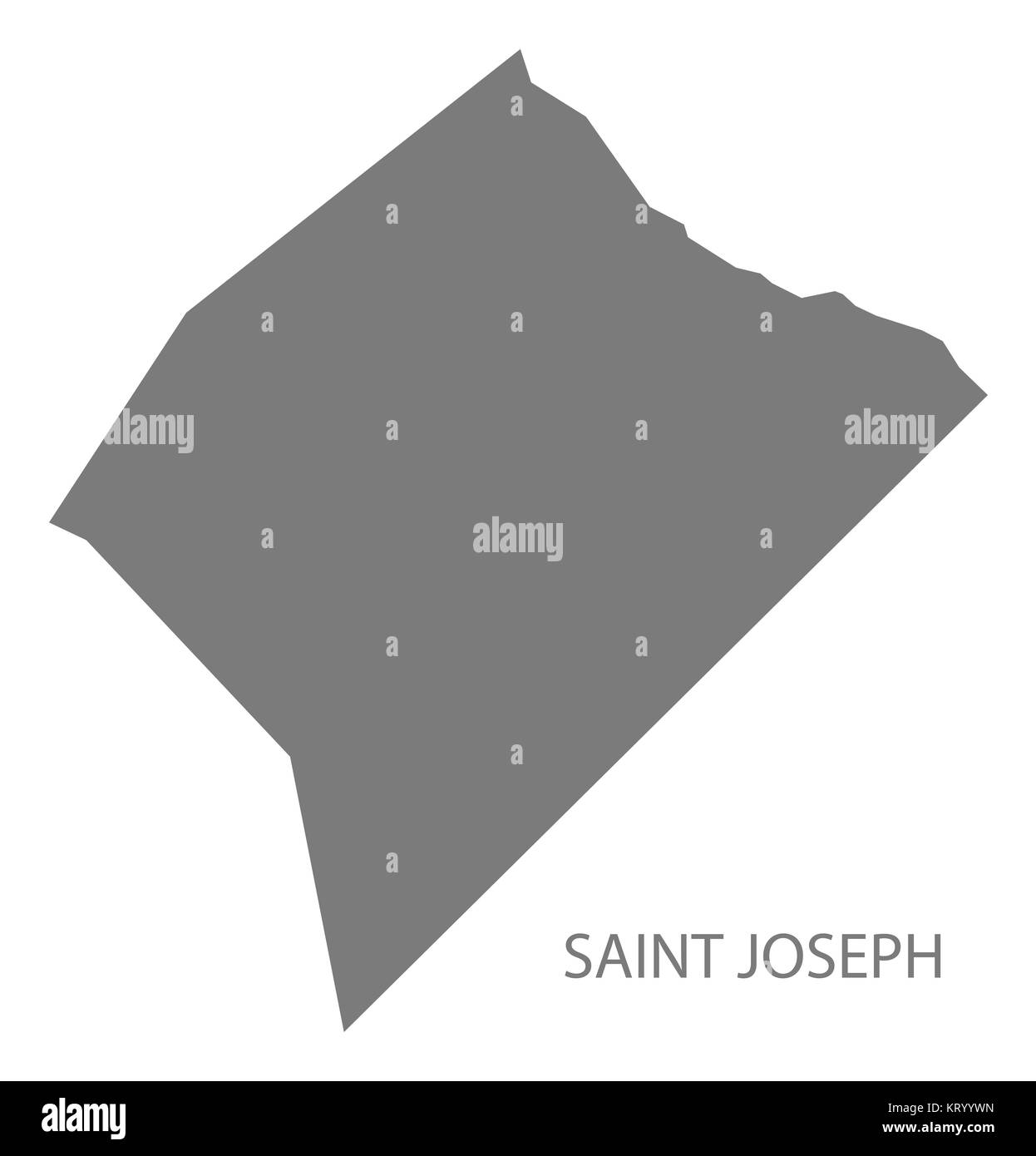 Saint Joseph Barbados Map grey Stock Photo - Alamy