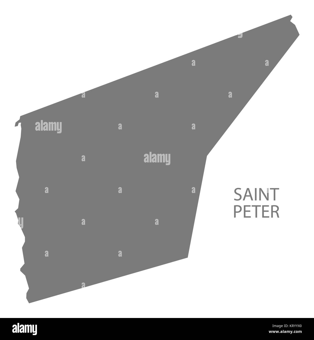 Saint Peter Barbados Map grey Stock Photo - Alamy