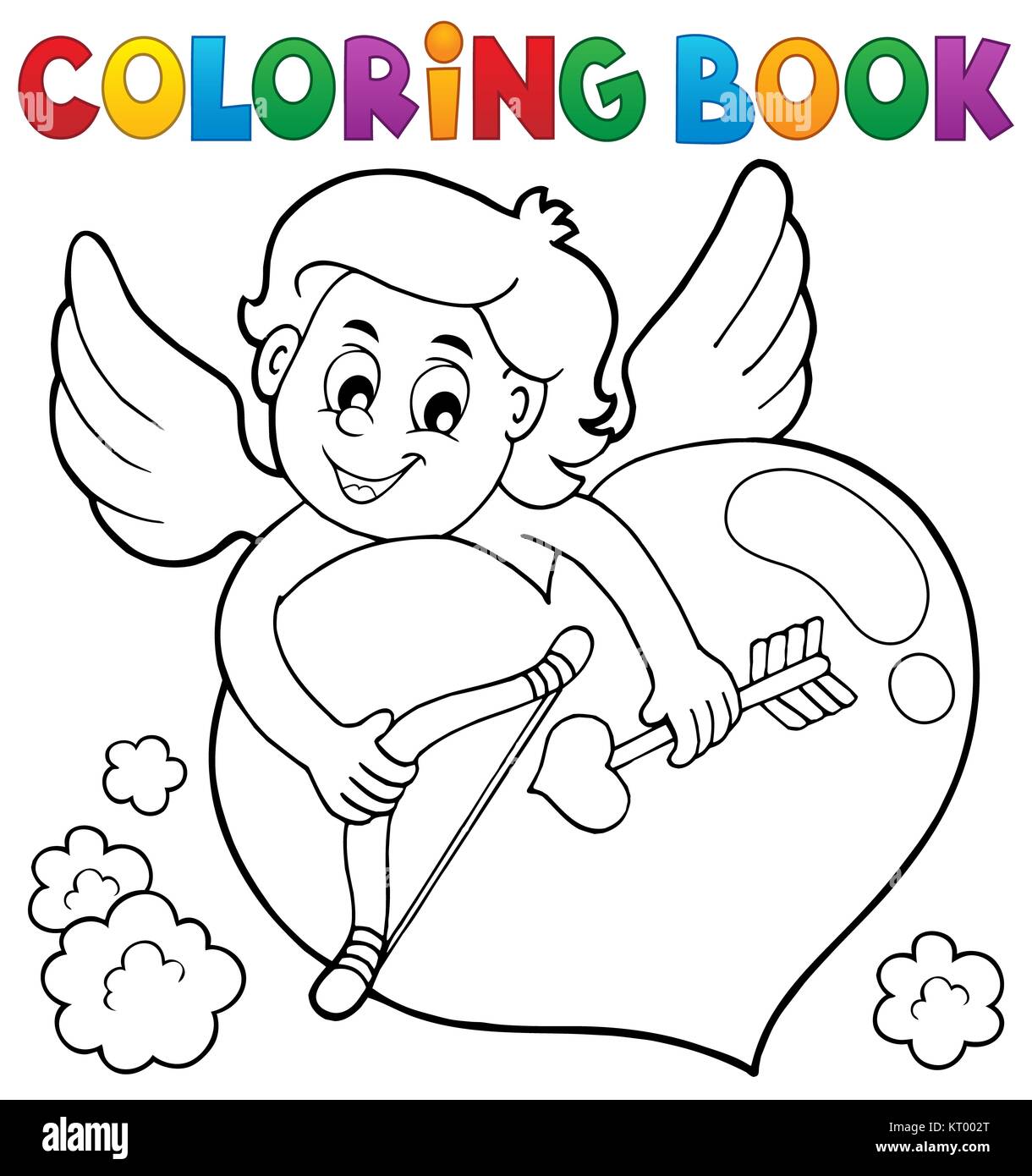 Coloring book Cupid topic 2 Stock Photo - Alamy
