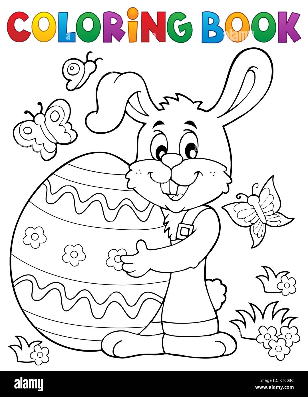 Coloring book Easter rabbit theme 8 Stock Photo - Alamy