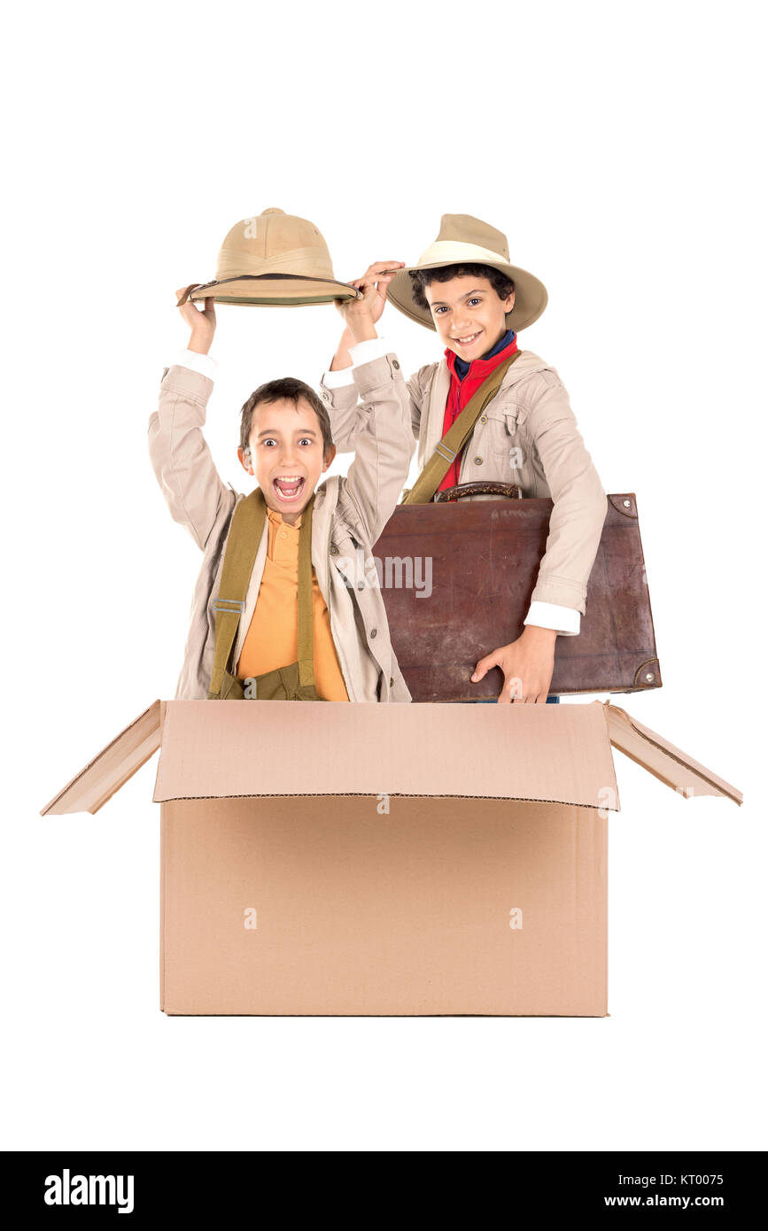 Kids in a game drive Stock Photo - Alamy