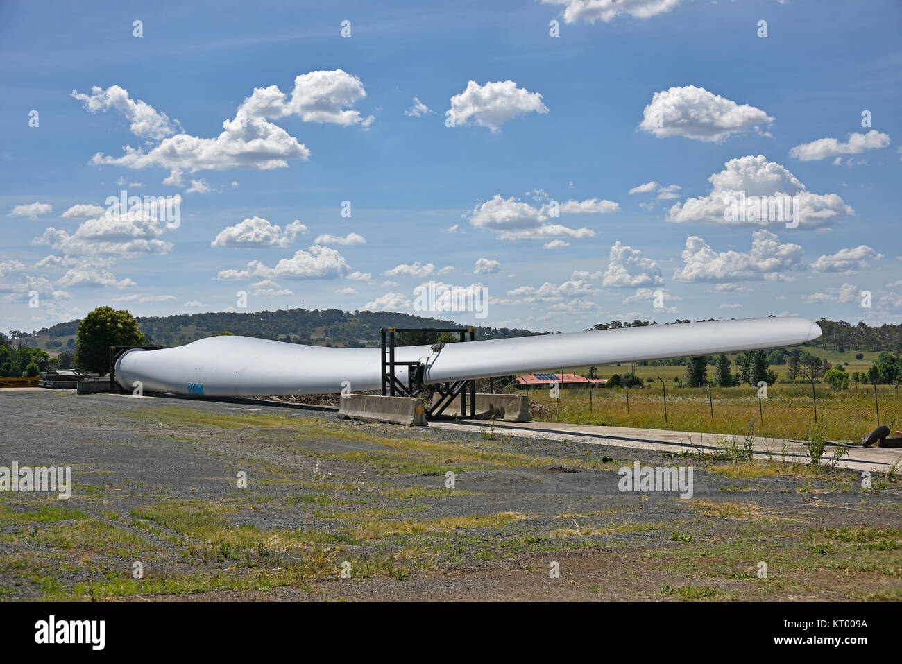 single propellor blade from a wind turbine from the wind farm in glen ...