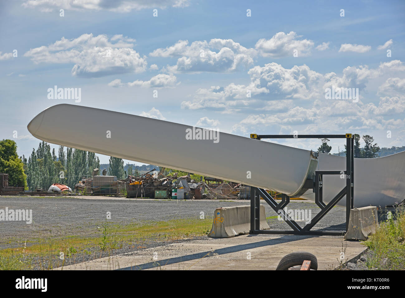 single propellor blade from a wind turbine from the wind farm in glen ...