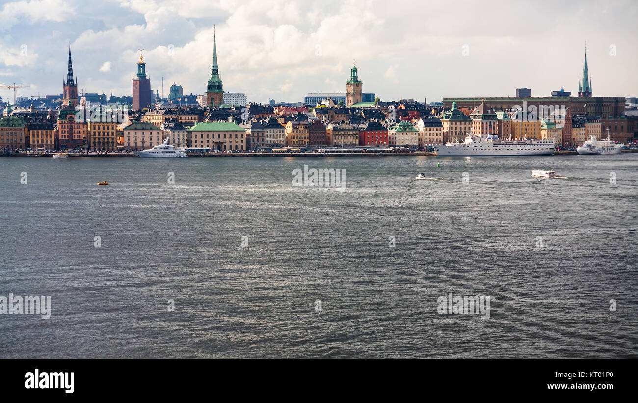 Stockholm city (Galma Stan, Old Town) skyline Stock Photo - Alamy