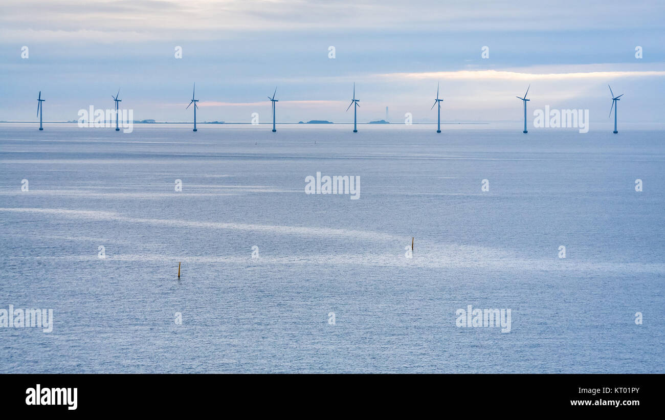 panorama of Baltic Sea with offshore wind farm Stock Photo - Alamy