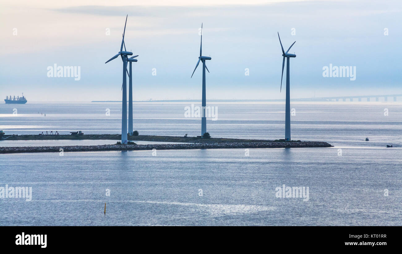 turbines on ground of offshore wind farm Stock Photo - Alamy