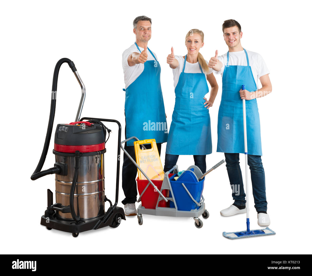Female janitor mop bucket Cut Out Stock Images & Pictures - Alamy