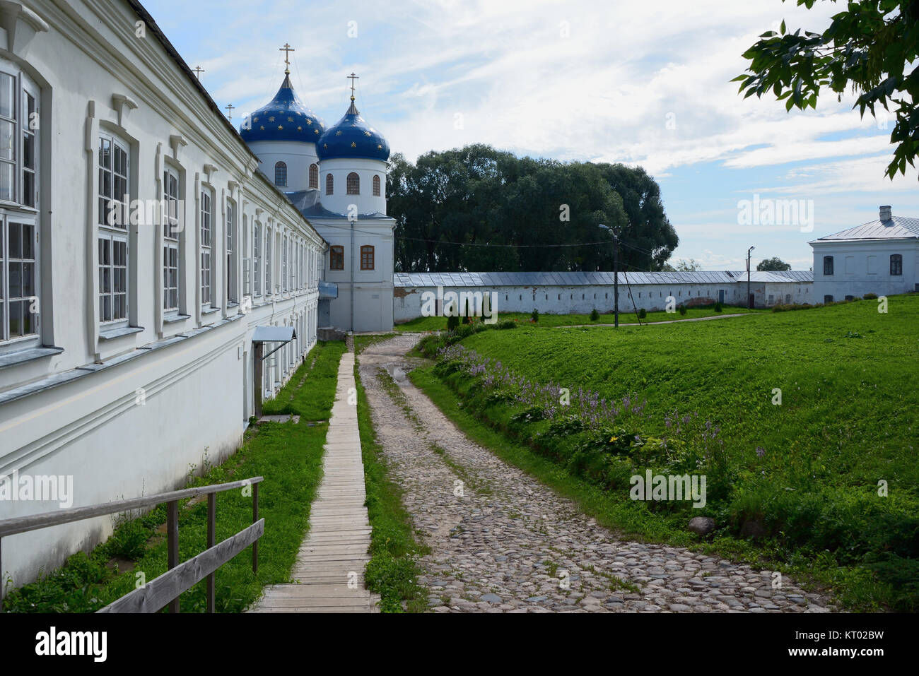 Courtyard of the orthodox monastery Stock Photo - Alamy