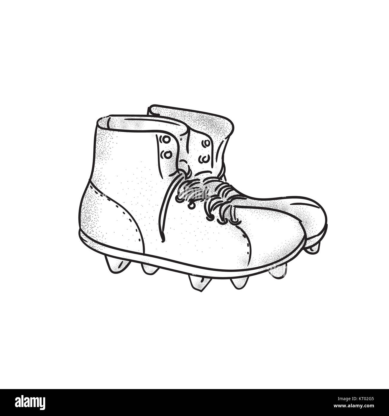 Vintage American Football Boots Drawing Stock Photo - Alamy