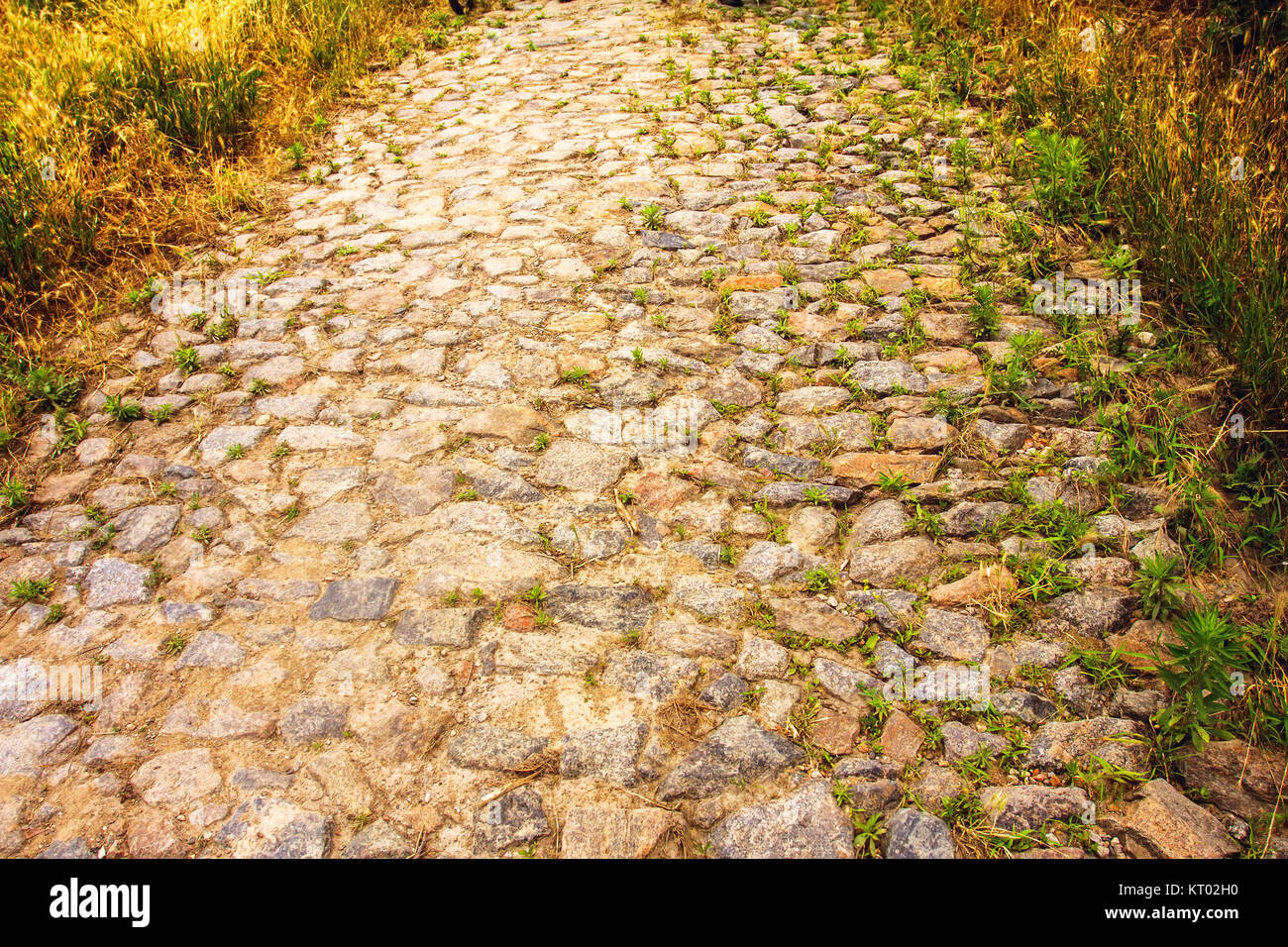 the road of stone, the old road in the city Stock Photo - Alamy