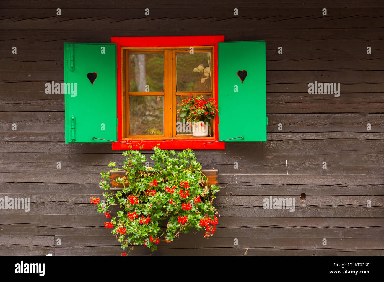 A typical wooden farmhouse window Stock Photo - Alamy