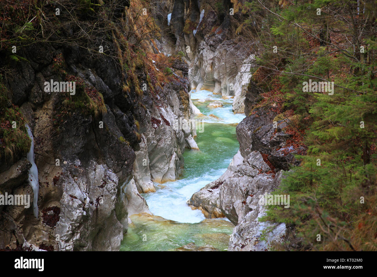 kaiserklamm with brandenberger ache in austria tirol in extreme cold ...