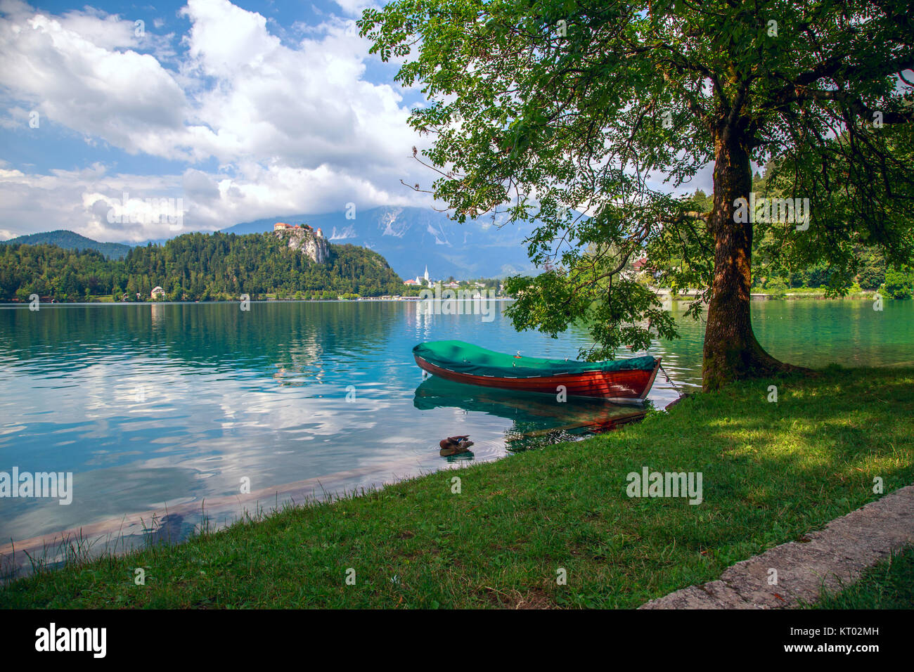 Boats at Lake Bled, Slovenia Stock Photo - Alamy