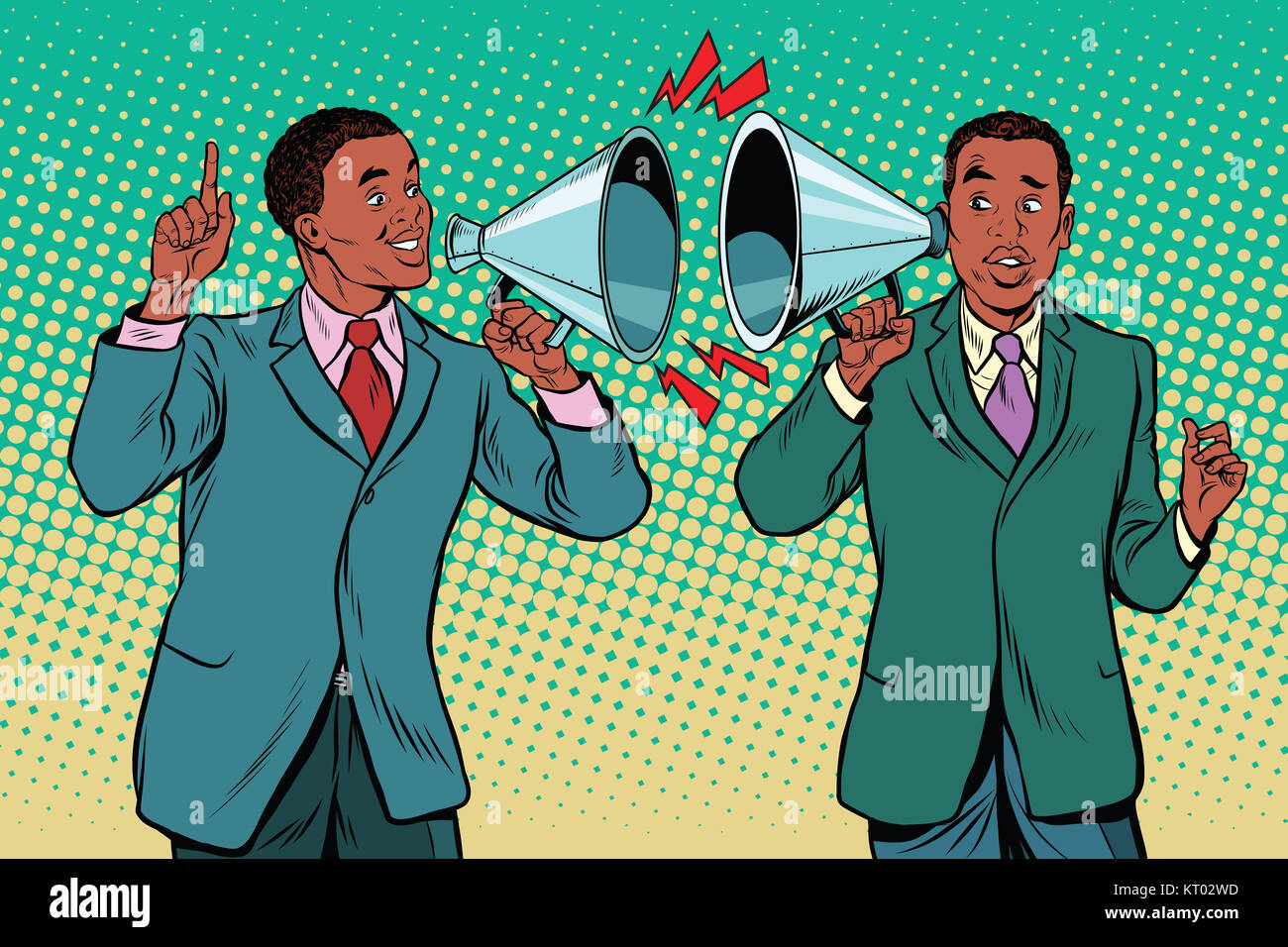 Cartoon of two men talking hi-res stock photography and images - Alamy