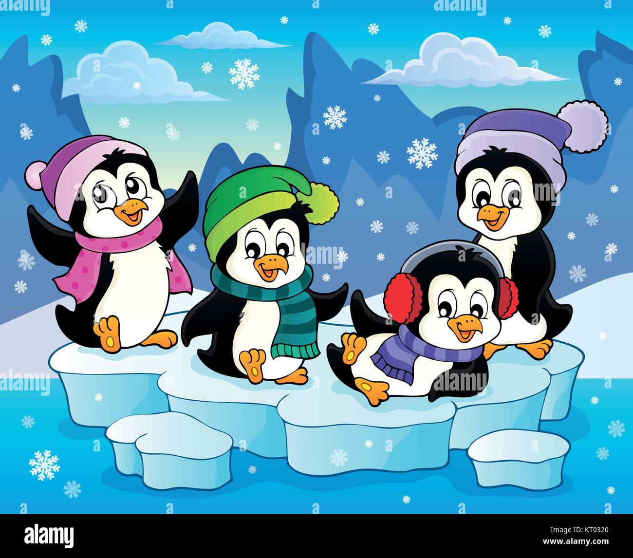 Happy winter penguins topic image 2 - eps10 vector illustration Stock ...