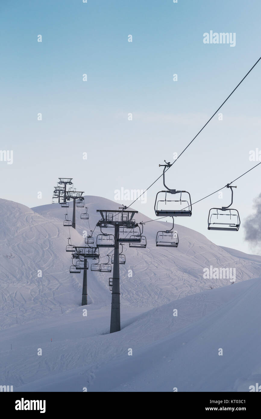 Ski lift chairs Stock Photo - Alamy