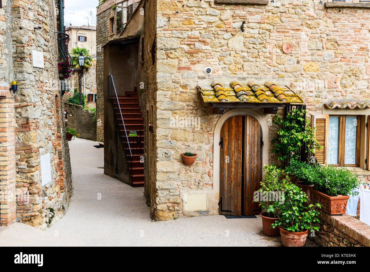 Street of the medieval village Volterra. Italy Stock Photo - Alamy